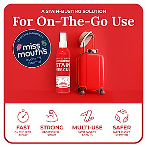 Emergency Stain Rescue Remover Spray – 4oz Laundry Stain Remover for Clothes, Upholstery Fabric, Carpet - Works on Most Blood, Grass, Coffee, Mud, Grease & Oil Stain Remover