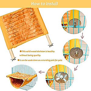 Petlex Bird Nest for Cage Winter Warm Bird House Bird Hanging Hammock Parrots Plush Hut Parakeet Cage Accessories for Budgies Parakeets Cockatiels Lovebird Cockatoo and Other Small Animals