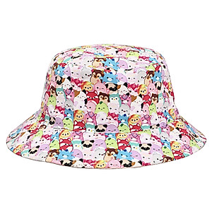 Bioworld Squishmallows Characters Reversible AOP Youth Girl Pink Bucket Hat