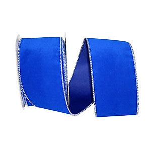 Reliant Ribbon Velvet Color Wired Edge Ribbon, 2-1/2 Inch X 10 Yards, Royal