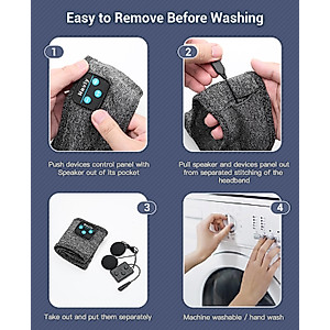 Navly Sleep Headphones, 10Hrs Sports Headband with Soft Cozy Earbuds Comfortable, Headphones Headband with Ultra-Thin HD Stereo Speakers Perfect for Workout,Running,Yoga,Travel