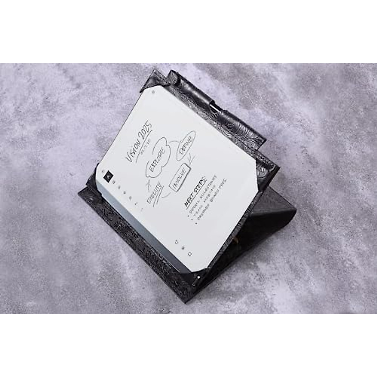 Black Purple tooled embossing leather remarkable 2 case with pen holder, reMarkable 2 folio organizer cover, N05-LRMBPU