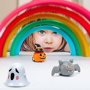 3 otters Halloween Pull Back Cars, 24PCS Tiny Car Toys Friction Powered Cars for Racing Kids Halloween Party Favors Gifts Fillers, Halloween Treats Prizes