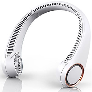 FrSara Portable Leafless Neck Fan, 4000mAh, USB Charging, 360° Surrounding Air Outlet, Three-speed Adjustable, Quiet, 3 Seconds Rapid Cooling, Good Helper in Summer