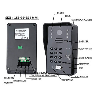 Touch Key 7 Lcd RFID Password Video Door Phone Intercom System Kit+ Electric Strike Lock+ Wireless Remote Control unlock