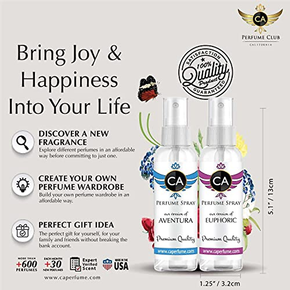 CA Perfume Impression of Flowerbloom for Woman Travel Size Sample Fragrance Eau de Parfum Sprayer ( 2 Fl Oz/ 60 ml )