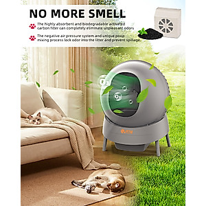 Self Cleaning Cat Litter Box with APP Control,No More Scooping Automatic Cat Litter Box with mmWave Sensor for Multiple Cats,Excellent Odor Removal,57L Extra Large Space,Ultra-Quiet Robot Litter Boxes