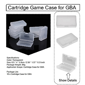KUIDAMOS 10pcs Game Card Case Games Cartridge Holder,Transparent Anti Dust Cover Clear Protective Game Cartridge Case Storage Box Game Card Cartridge Case for Nintendo Game Boy Advance GBA