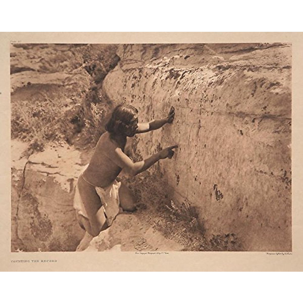 Counting the Record by Edward S. Curtis (1868-1952), Original Photograph, 13.75x17