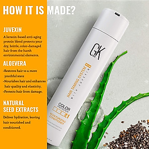 Global Keratin GK Hair Moisturizing Conditioner (10.1 fl.oz/300ml) -Silver Bombshell for Blonde and Gray Hair Removes Yellow Brassy Tones for Woman (280 ml/9.5 oz)