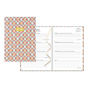 Letts of London Morocco Academic Weekly/Monthly Planner, August 2023 to July 2024, Week-to-View, Sewn Binding, Multilingual, A5 Size, 8.25" x 5.875", Coral (C031812-24)