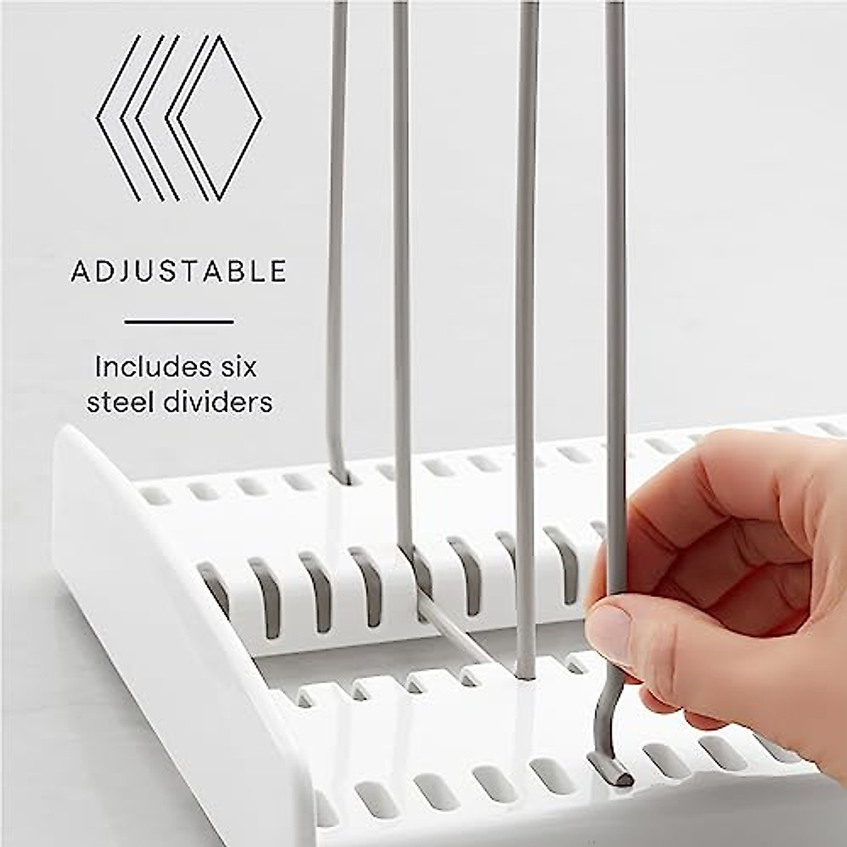 YouCopia StoreMore Cookware Rack Adjustable Pan Organizer, White