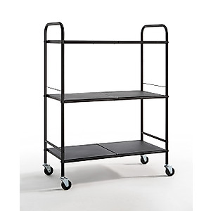 SunnyPoint Metal Rolling Organizer Utility Craft Cart (Large, BLK)