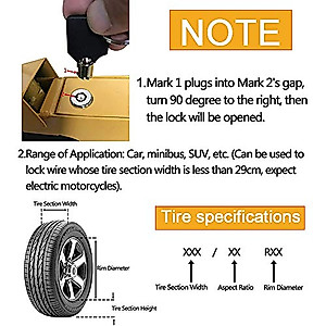 YIBAO, Yellow Trailer Wheel Lock , Anti-Theft Wheel Lock ,Clamp Adjustable Tire Car Boot Lock , for Parking Car Truck RV Boat Trailer