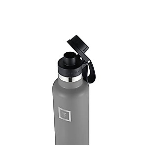 IRON °FLASK Spout Lid 2.0 for Narrow Mouth, Insulated Sports Water Bottles, Canteen Standard, Chug Lid, BPA Free 2 Lids (Midnight Black)