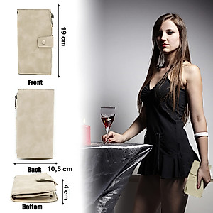 TAN.TOMI Wallet Women, Vegan Leather Women Wallet Large Capacity, Wallet for Women RFID Blocking with Multi Card Organizers