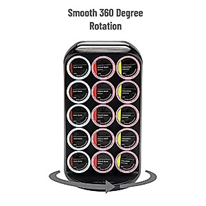Mind Reader Carousel Coffee Pod Holder, 1 Count (Pack of 1), Black, 30 pods