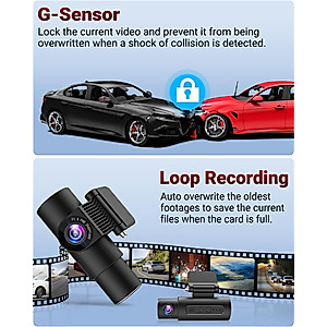 3 Channel 2K Dash Cam, 2K+1080P Dash Camera Front and Rear 360 Dual Dash Cam Built in WiFi 2K+1080P+1080P Three Way Triple Car Camera Night Vision Loop Recording Parking Monitor Support 128GB Max