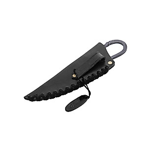 Toferner Celtic Pocket Knife, Hand Forged Knife with Black Leather Case, Hardened Blade, Vintage, Antique Art Collecting, Original Gift Idea