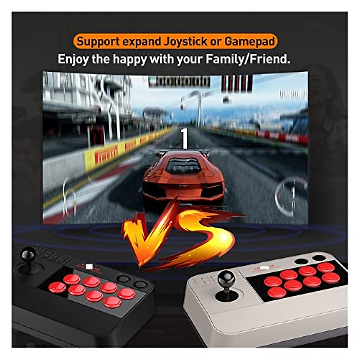 DIACCO Super Console X Joystick Built-in 23000+ Games Compatible With PS3/PS4/Switch/TV/PC Box Arcade Fighting Flexible Operation (Color : X C-Stick-256G B)