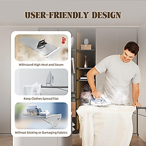 Wall-Mounted Ironing Board, Foldable Ironing Station, Sturdy Folding Board Compact Ironing Board Space Save for Home, Apartment, Small Space