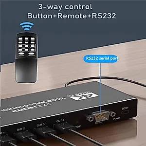 2024 Multi-Screen Splicing Display Matrix 4K 2x2 Video Wall Controller HDMI/DVI Input Video Wall Processor with Remote Control for 4 TV Splicing