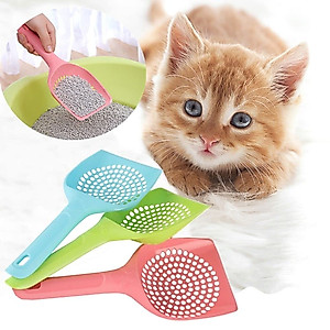DPWOUM Pink Plastic Cat Litter Scoop Pet Care Sand Waste Scooper Shovel Hollow Cleaning Tool Pet Supplies Easy to Clean Cat Litter Scoops Litter and Housebreaking Pet Supplies