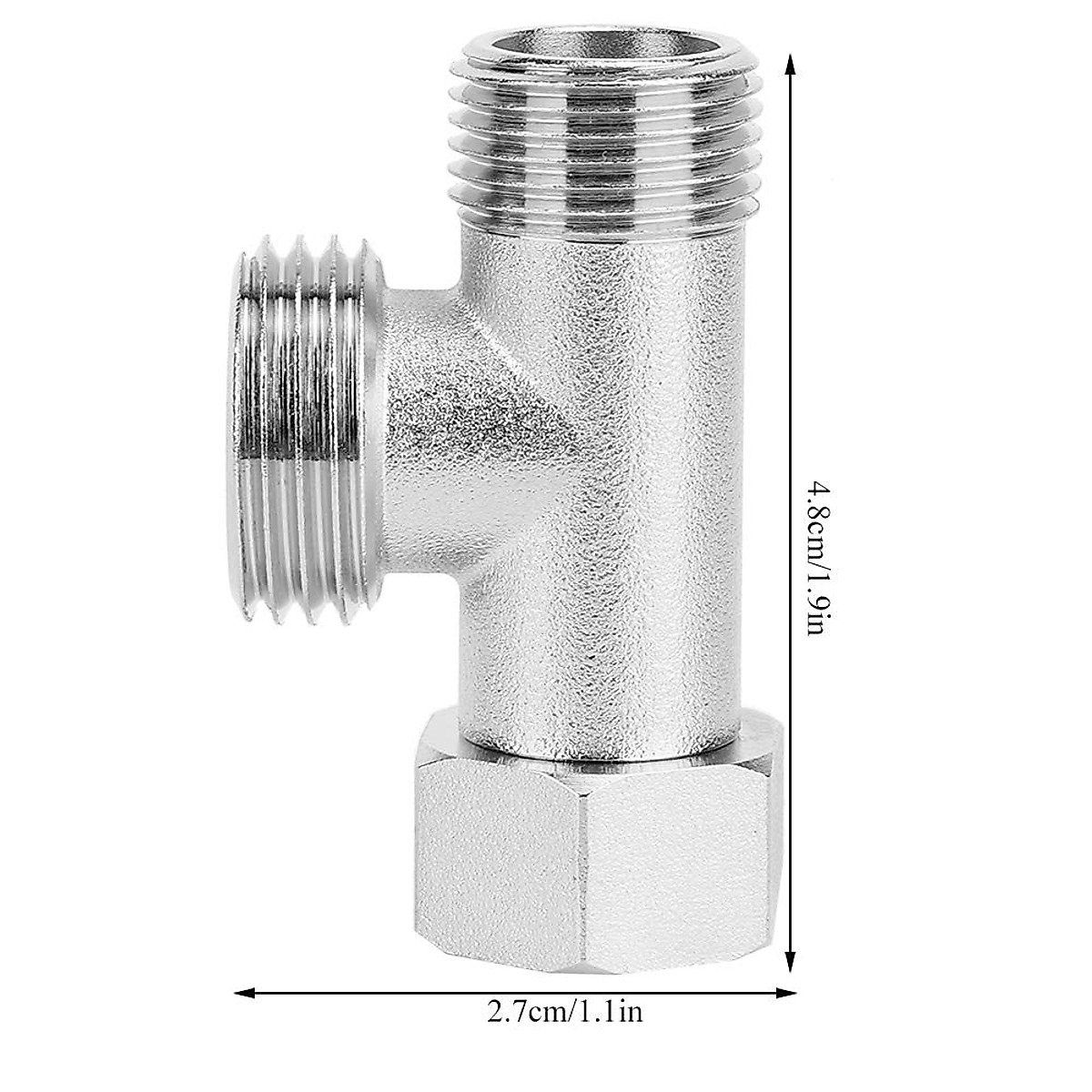 2pcs 3 Way Adapter Connector Standard Angle Tee Valve Toilet Diverter Valve Adapter Flushing Valve Bath Shower Arm Diverter For Angle Valve Hose, Bath Shower Arm, And Toilet Bidet Sprayer Faucet