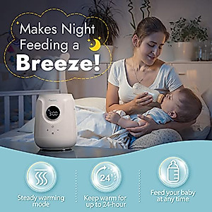 Papablic 5-in-1 Ultra-Fast Baby Bottle Warmer for Breastmilk and Formula, with Digital Timer and Automatic Shut-Off