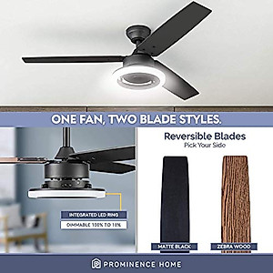 Prominence Home 51461-01 Orbis Ceiling Fan, 52, Matte Black