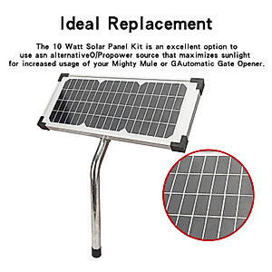 10 Watt Solar Panel Kit Compatible with Mighty Mule Automatic Gate Openers Replace# FM123
