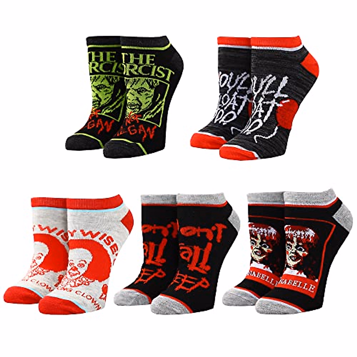 Warner Brothers Horror Icons Men's 13-Pack Crew & Ankle Socks