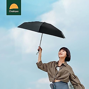 Chakipee Small Mini Sun Umbrella Light Compact Design Perfect for Travel Pocket Lightweight Portable UV Umbrella for Sun Protection, Sun&Rain Folding Umbrella