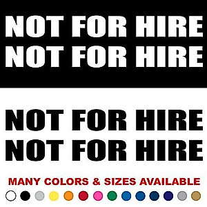 Set of 2 NOT FOR HIRE Tractor Truck Tow Commercial Van Pick up Semi Decal Sticker Graphic v2