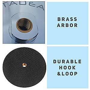 Stadea ABP105Q 7" Hook and Loop Backing Pad With Rigid Aluminium Backing, 5/8" 11 Brass Arbor