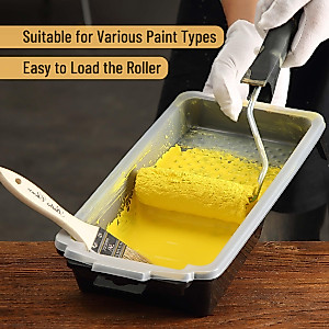 Bates- Paint Tray Liner, 4 Inches, One Plastic Paint Tray with 20 pcs Paint Pan Liners, Paint Pans Trays, Disposable Paint Tray, Paint Roller Tray Liners, Paint Trays for Painting Walls