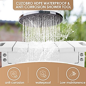 Cuzobro Shower Benches for Inside Shower to Sit On HDPE Shower Seat for Adults Waterproof Shower Chair Bathroom Shower Stool White