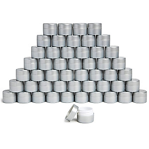 MHO Containers | Pearlized Plastic Cosmetic Jars - Double-Walled Screw-on Refillable 7 gram/0.25oz - Set of 50 (Pearl)