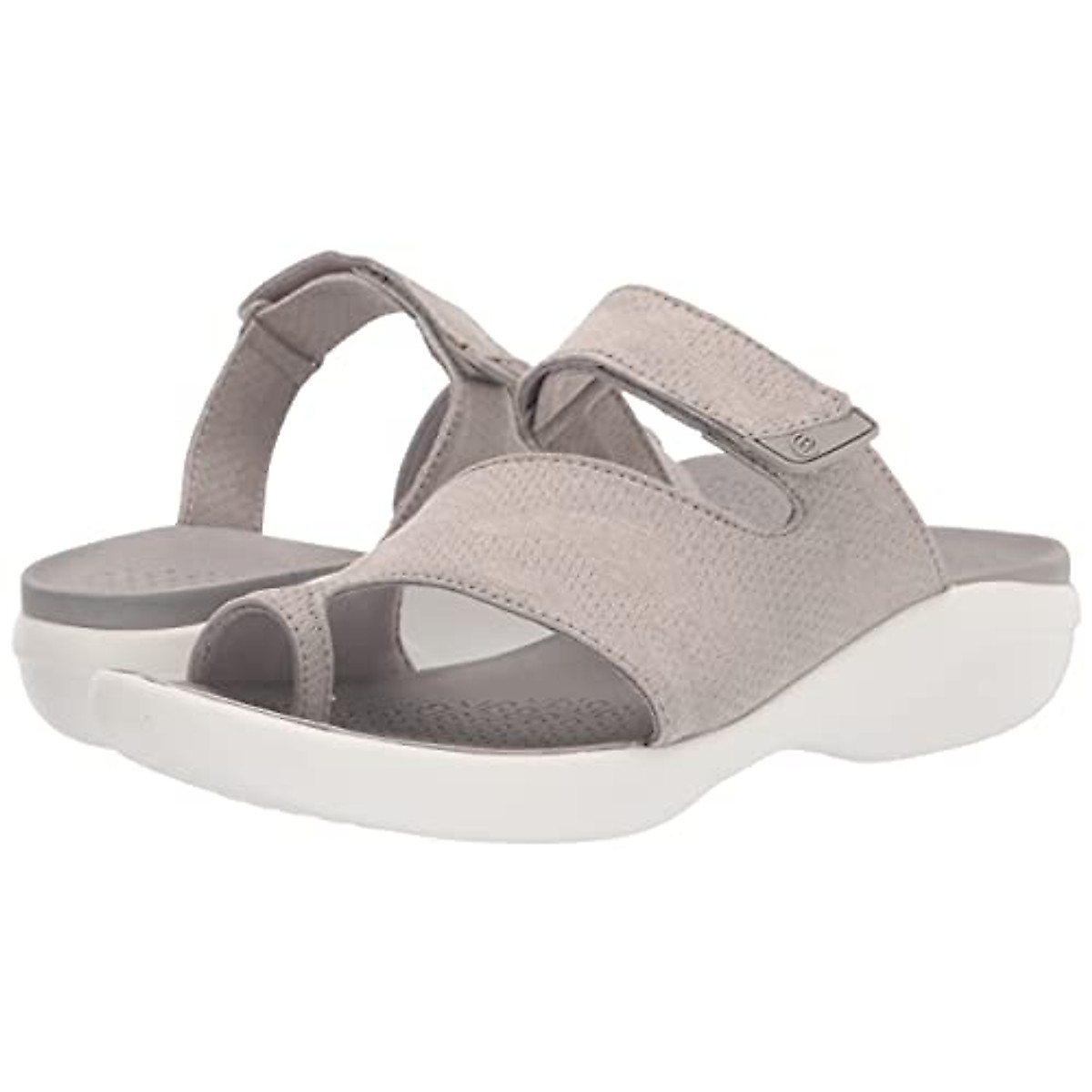 BZees Womens Carry On Slide Sandal Silver Smoke Camo Print 7.5 M