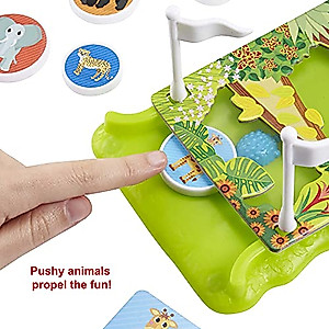 Safari Sprint Fisher-Price Kids Pre-School Game with Jungle-Themed Track, Hedgehog Pieces and Cards with African Animal Facts, 2 to 4 Players, Gift for Ages 3 Years & Older