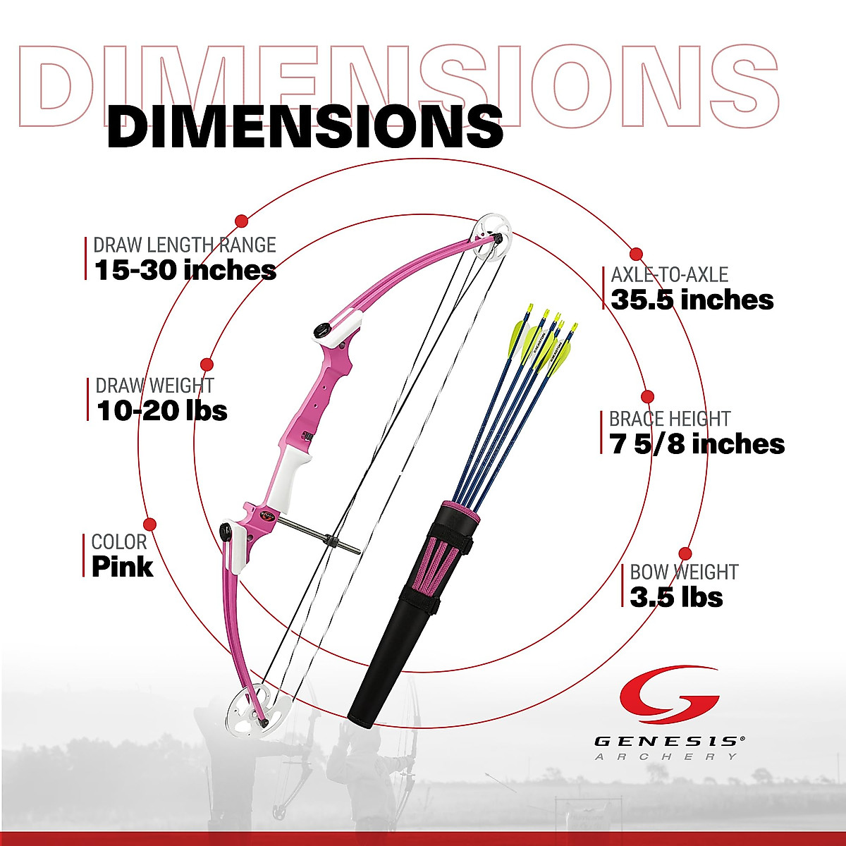 Genesis Original Bow Archery Kit, Right Handed, Pink