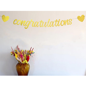 Congratulations Banner Gold Glitter Congratulations Graduation Banner Congratulations Banner Graduation 2024 Congratulations Graduation Party Decorations for College Graduation Party Decorations