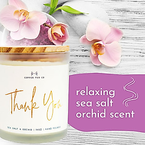 Thank you Candle for Women | Boss Small Thank You Gift Idea | Natural Soy Candle 14 oz Floral Scented Candle | Thank You Gifts for Host Men Coworkers Friend Hostess Teacher Appreciation Gifts Nurse