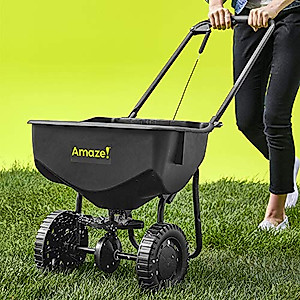 AMAZE 75201 Broadcast Spreader-Quickly and Accurately Apply up to 10,000 sq. ft. of Grass Seed, Fertilizer, and Other Lawn Care Products to Your Yard, 75201-1