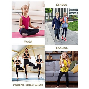 BALEAF Black Leggings Girls Dance Tights Yoga Pants with Pocket Preppy Clothes Kids Teen Running Athletic Workout Ballet Size 10-12