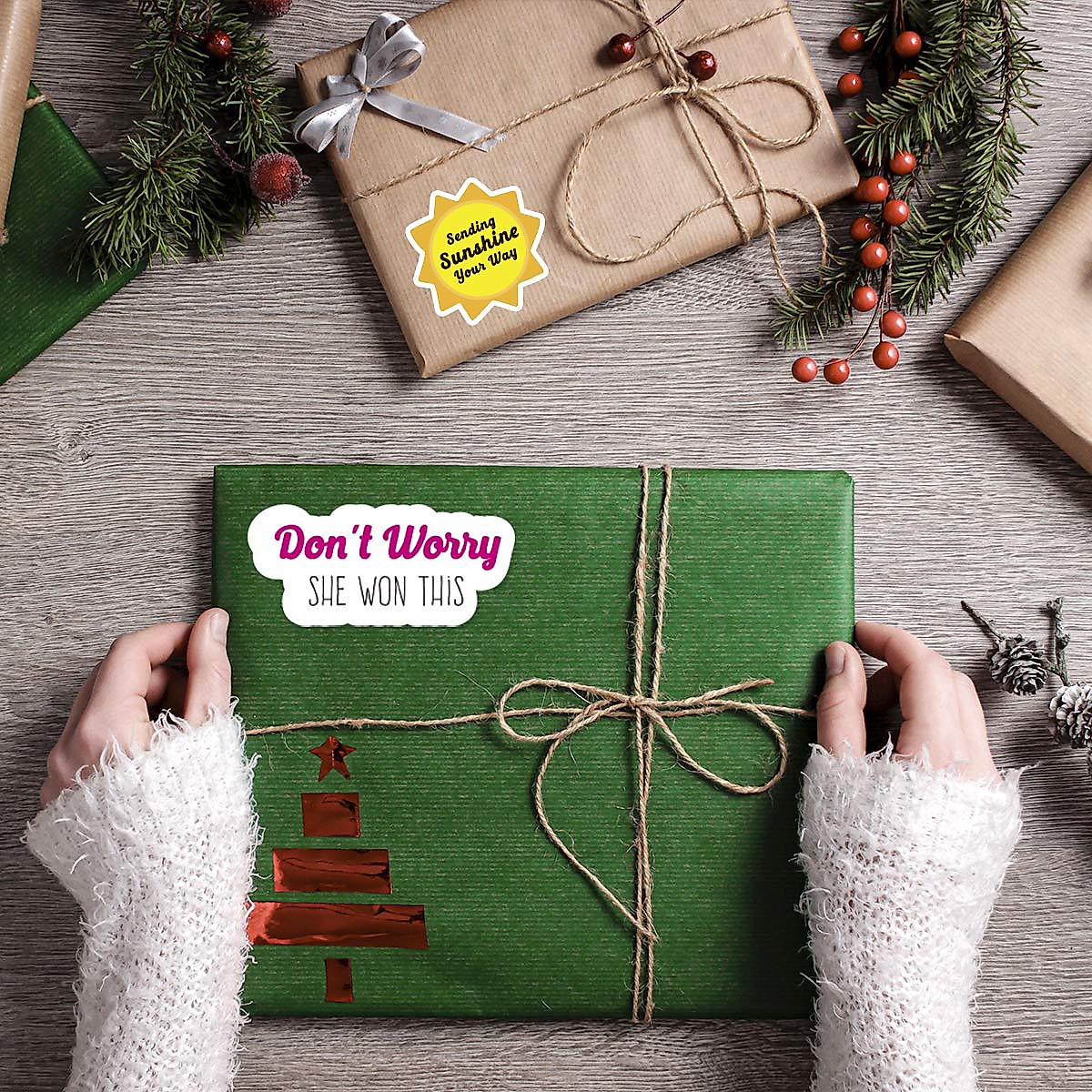 Muminglong 1.5 Inch Don’t Worry She Won This Sticker,Thank You Sticker,Small Shop Sticker, Small Business, Handmade Sticker,Packaging Sticker, 500 PCS