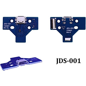 Lucky Dog USB Charging Port Socket Charger Board with 14 Pin Flex Ribbon Cable Replacement for PS4 Controller JDS-001