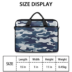 Retro Camo Laptop Computer Bag Waterproof Shoulder Messenger Bag 13-15 inch Durable Laptop Tote Bag with Shoulder Strap Handle Lightweight Crossbody Briefcase