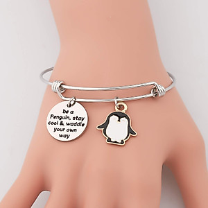 Gzrlyf Penguin Bracelet Inspirational Penguin Gifts Penguin Lovers Gifts Be a Penguin Stay Cool and Waddle Your Own Way (Bracelet)