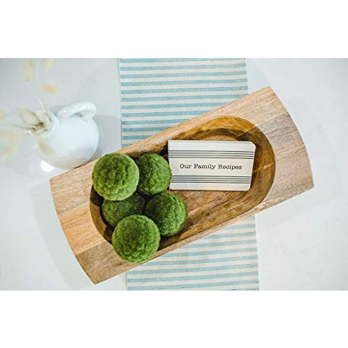 Mud Pie DOUGH BOWL SET, Brown, small 5" x 20" x 8" | large 5" x 24" x 10 1/2"